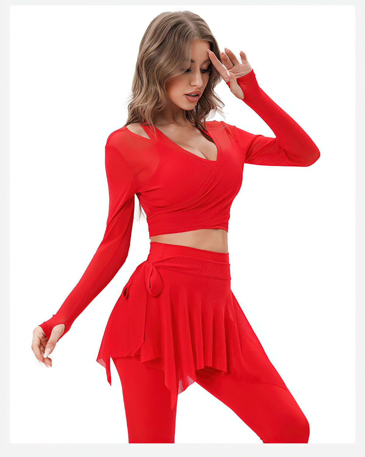 Jamie Long Sleeve - Red – Amelia Activewear