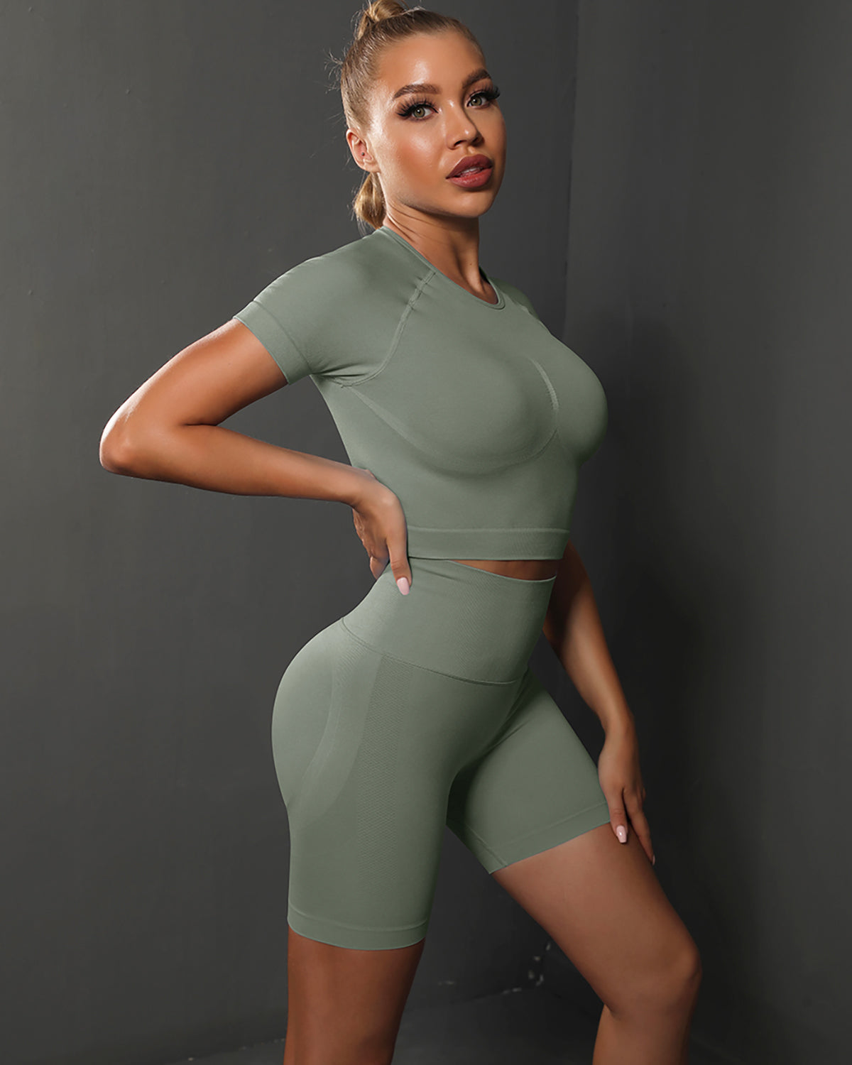 Ella Crop Top - Camo Green – Amelia Activewear